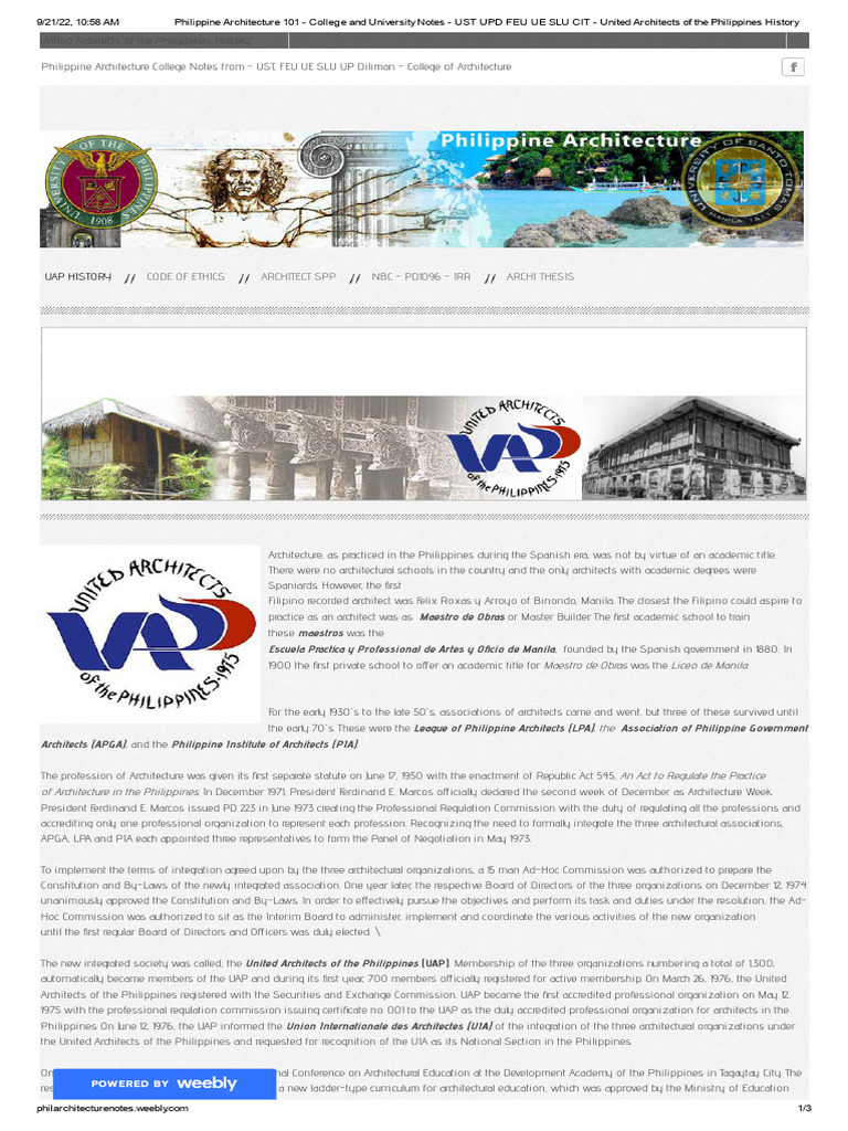 United Architects of The Philippines History | PDF | Philippines | Luzon