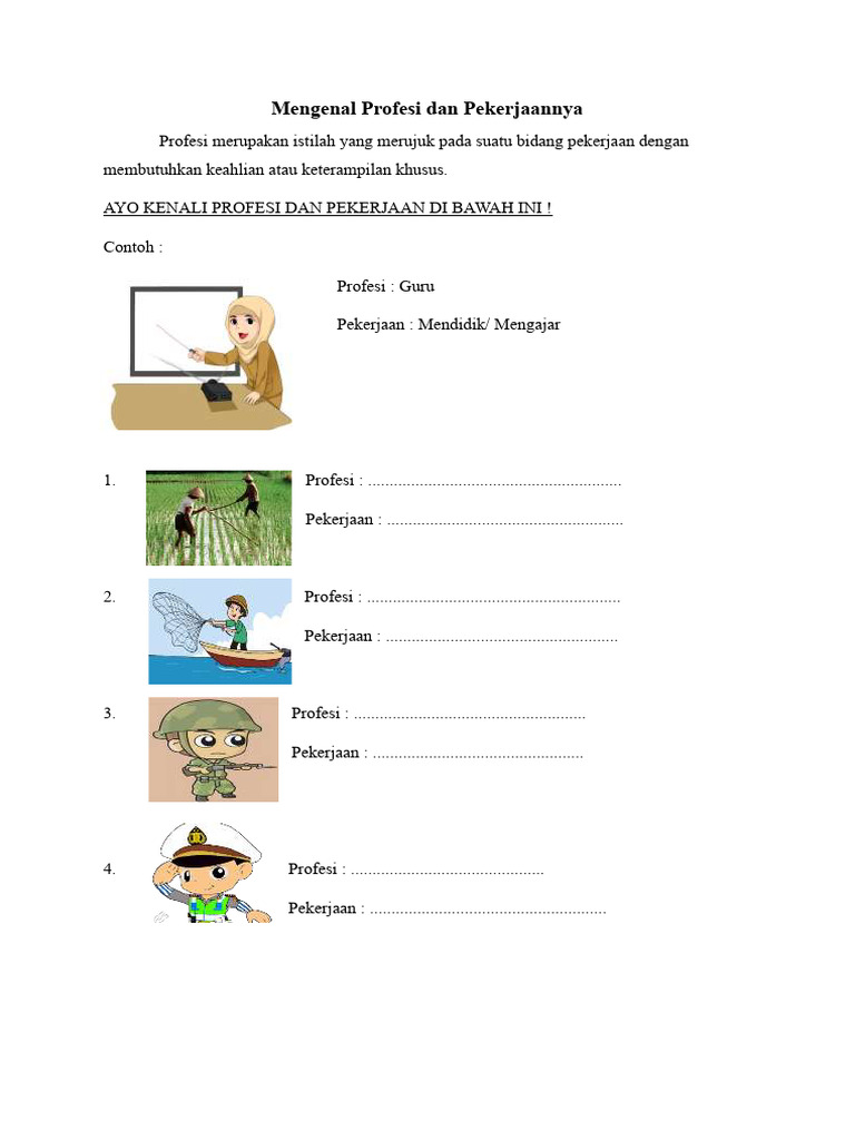 Mengenal Profesi dan Pekerjaannya | PDF