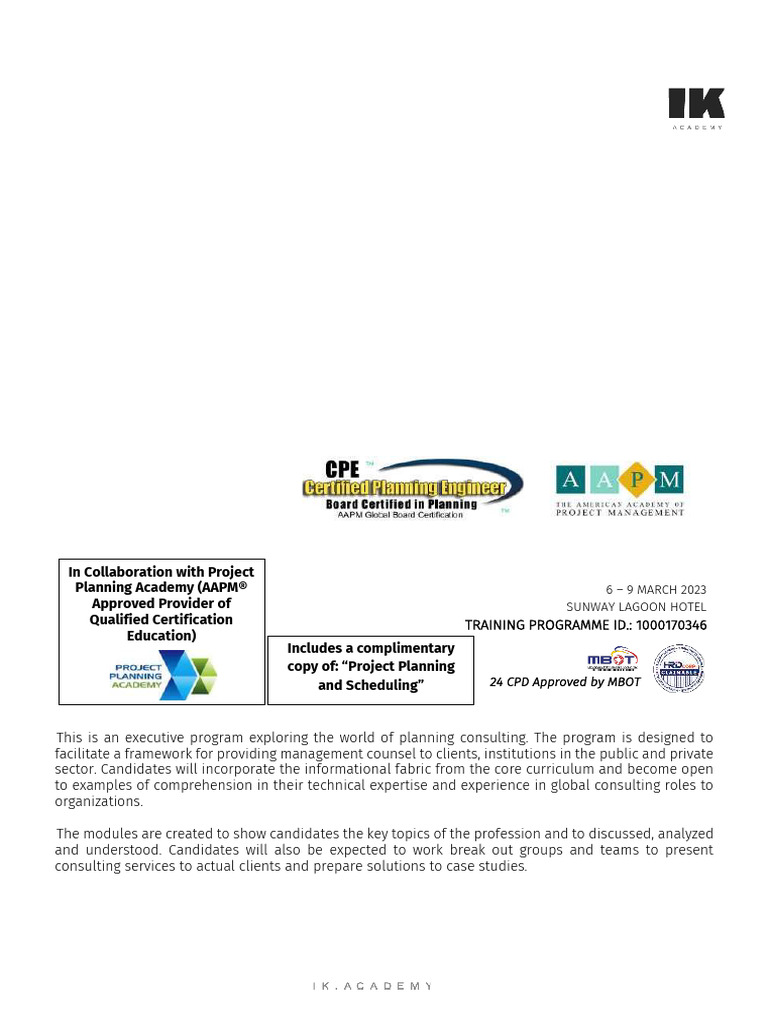 Certified Planning Engineer | PDF | Business