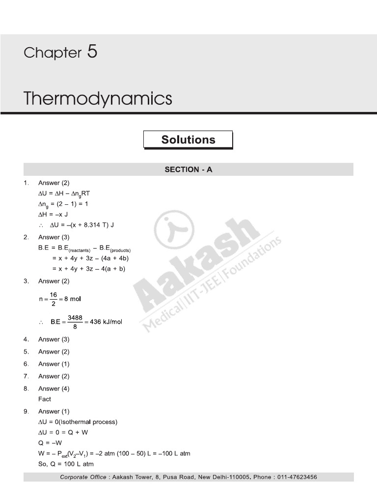 Thermodynamics - Chapter 5 | PDF