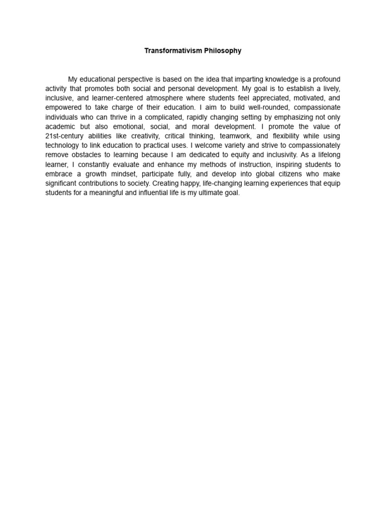 My Philosophy of Education | PDF