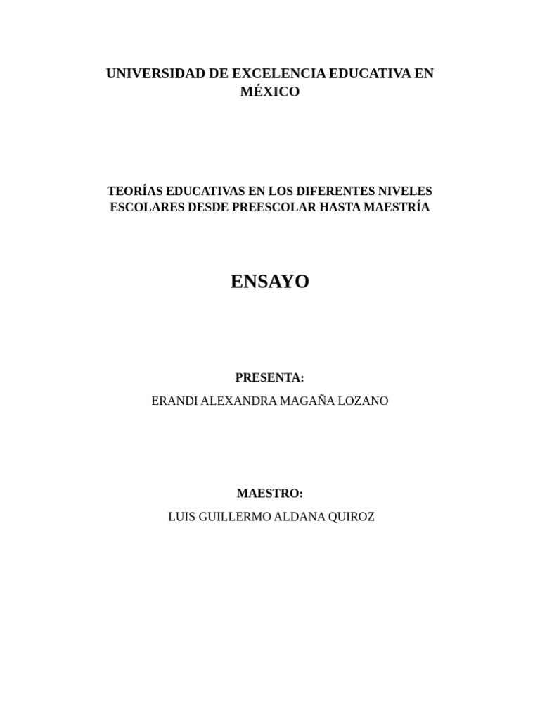 Teorías Educativas desde Preescolar a Maestría | PDF | Constructivismo ...