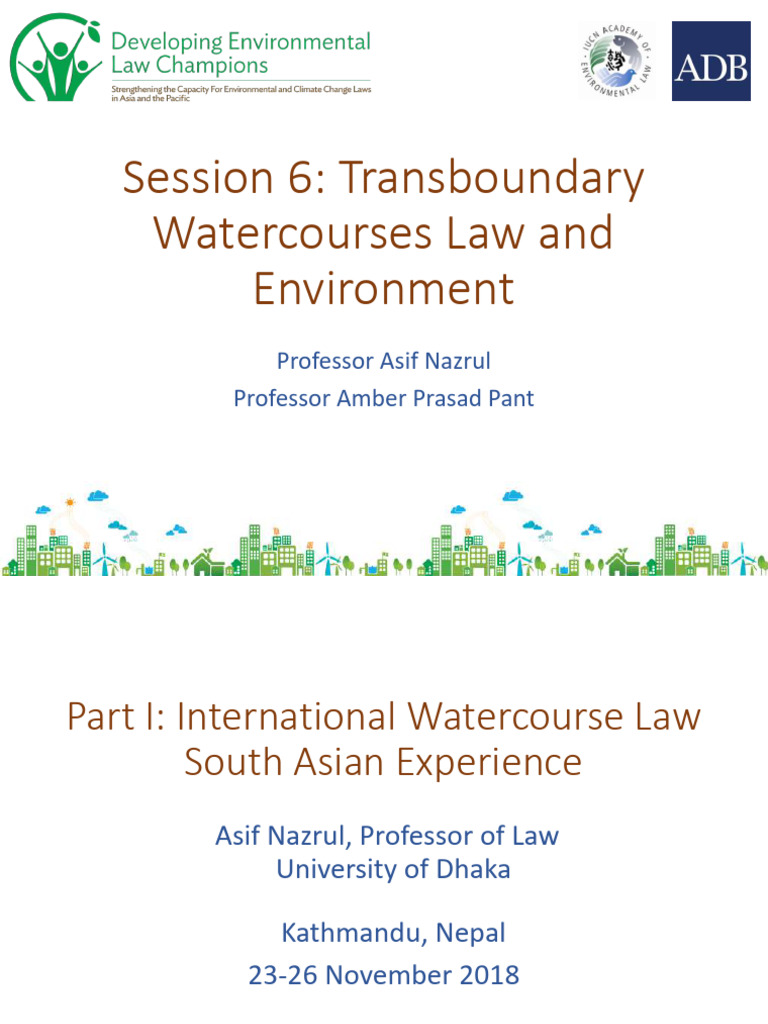 Npl Ttt 2018 Session 6 Transboundary Water Law | PDF