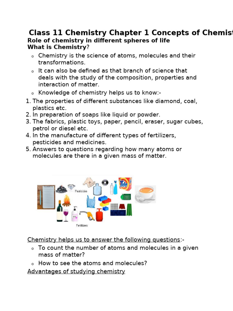 Chapter 1 Class XI Chemistry | PDF | Mole (Unit) | Significant Figures