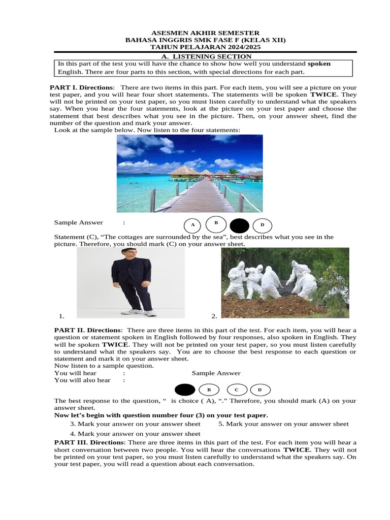 Kisi - Kisi Soal Aas B Ing Xii | PDF | English Language | Vocabulary