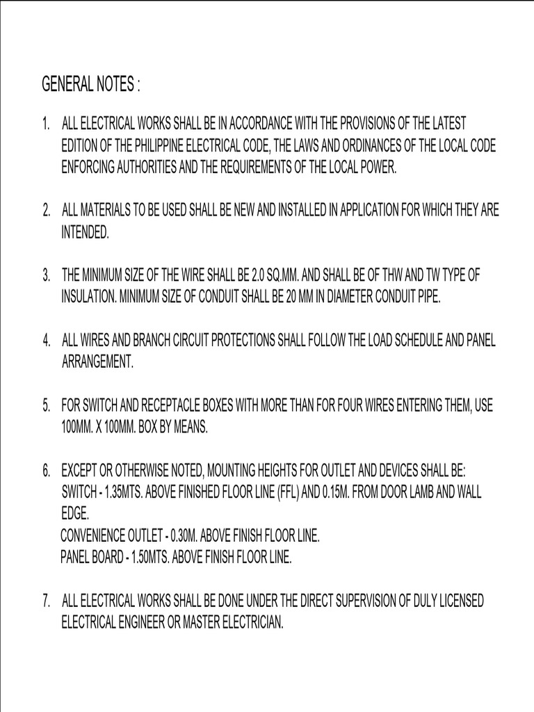 BT - ELECTRICAL - GENERAL NOTES | PDF