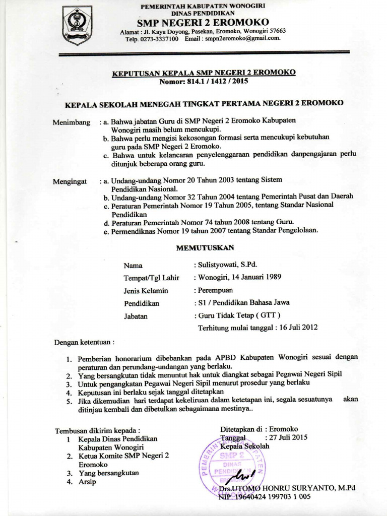 SK Kepsek 2015 | PDF