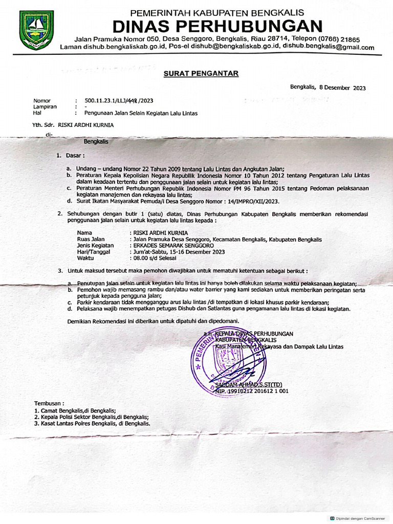 Arsip Surat Dishub | PDF