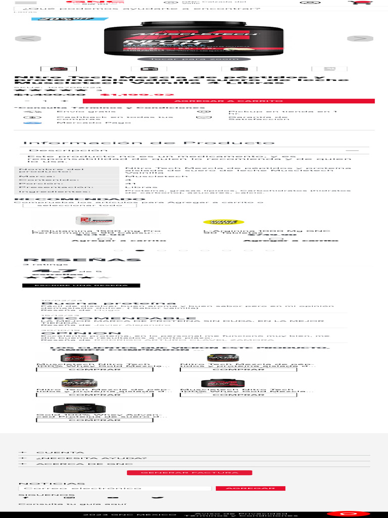 GNC Muscletech Nitro Tech Whey Isolate Vainilla 4 LB | PDF