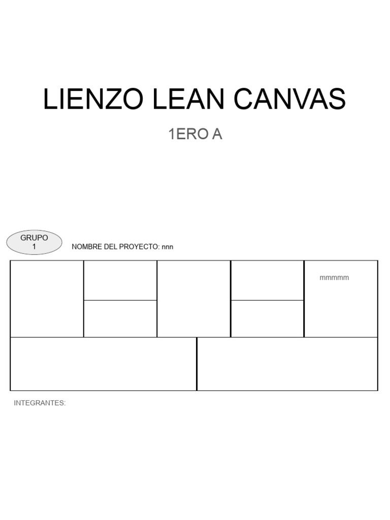 LIENZO LEAN CANVAS 1ERO A | PDF
