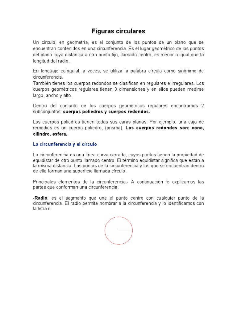 Figuras Circulares en Geometría | PDF | Esfera | Objetos matemáticos