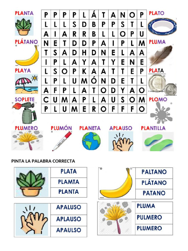 PINTA LA PALABRA CORRECTA _PL | PDF