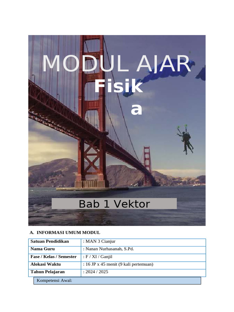 Modul Ajar Bab 1 VEKTOR | PDF