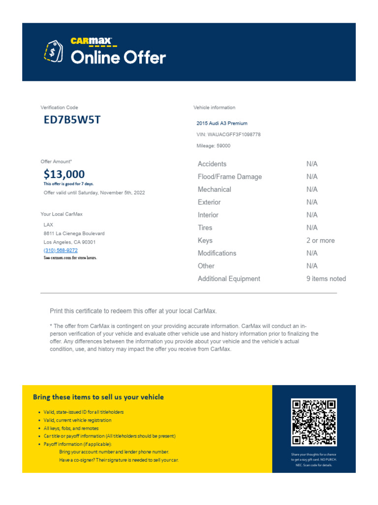 Appraisal Appointment _ CarMax | PDF | Car | Vehicles
