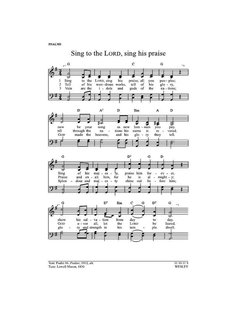 124 Sing To The LORD, Sing His Praise | PDF