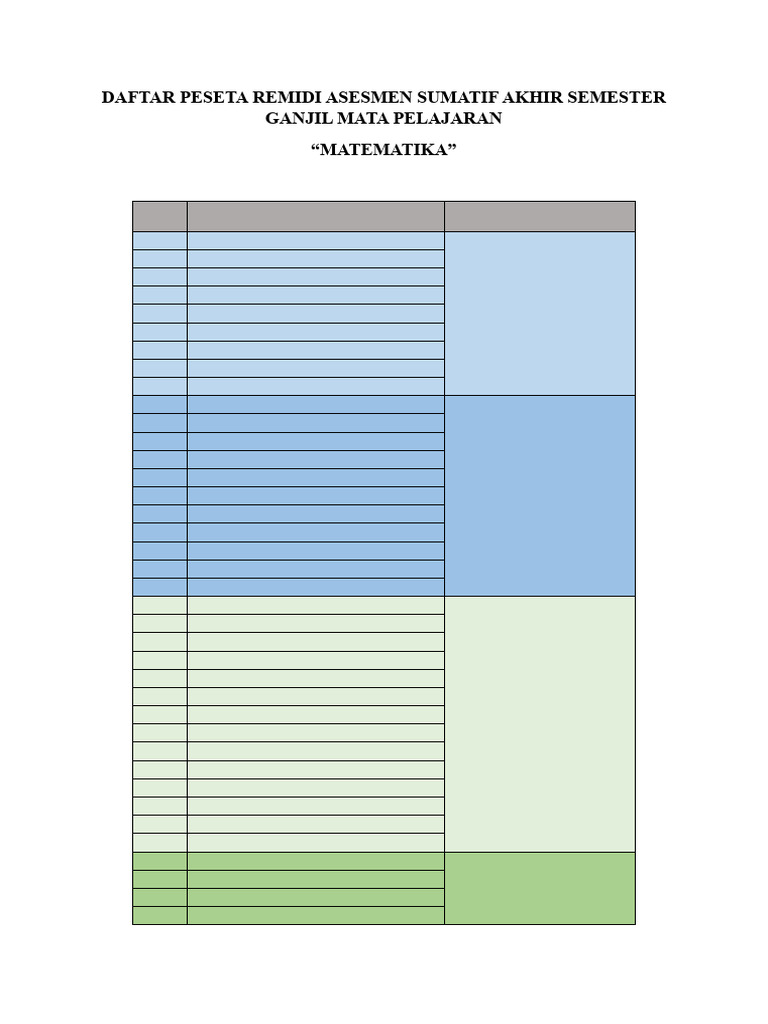 DAFTAR REMIDI PESERTA ASAS I - MATEMATIKA - DES 24 | PDF