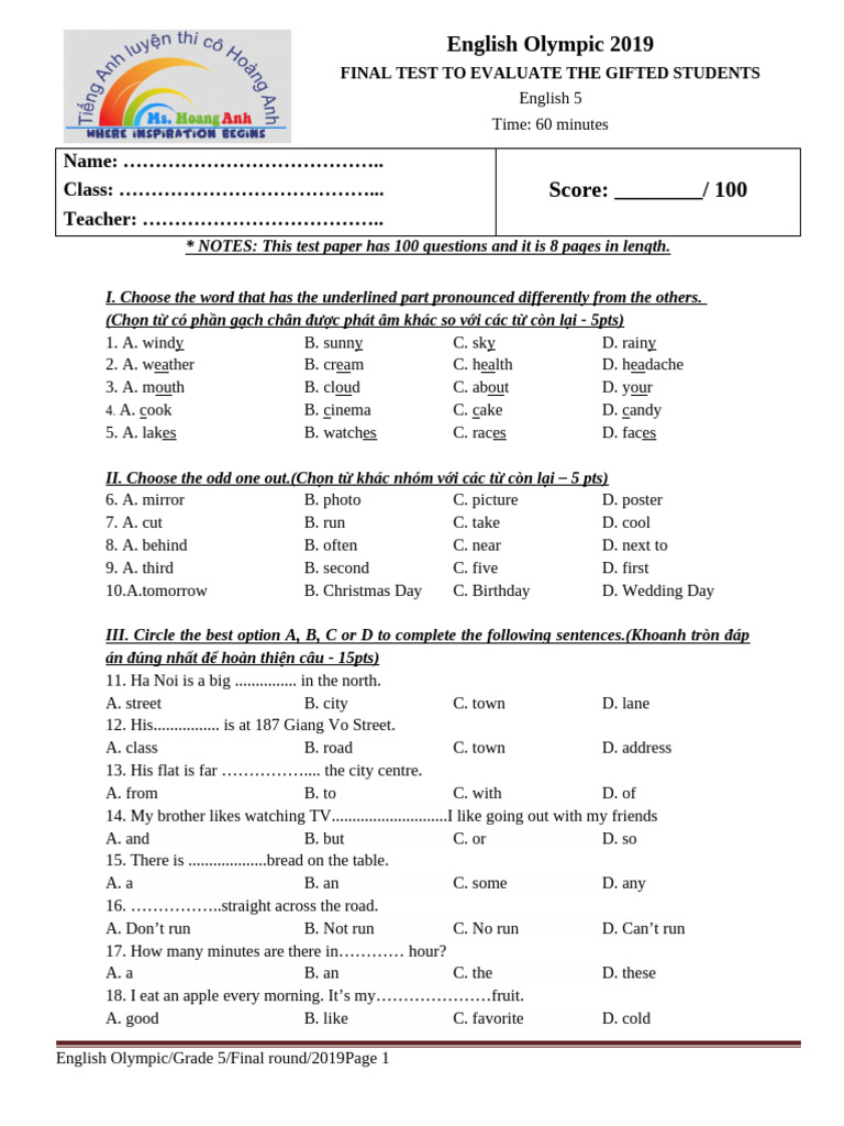 G5 CK HSG Round 2 2019 | PDF