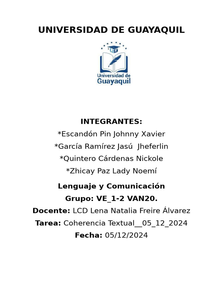 U3 LyC Tarea Texto Coherencia y Cohesión_Grupo4-3 | PDF