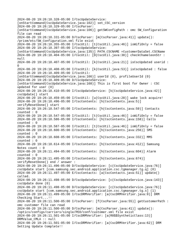 Csc Update Log Pdf Informática Software