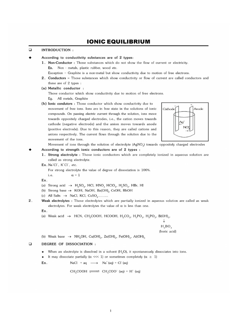 Ionic Equilibrium | PDF