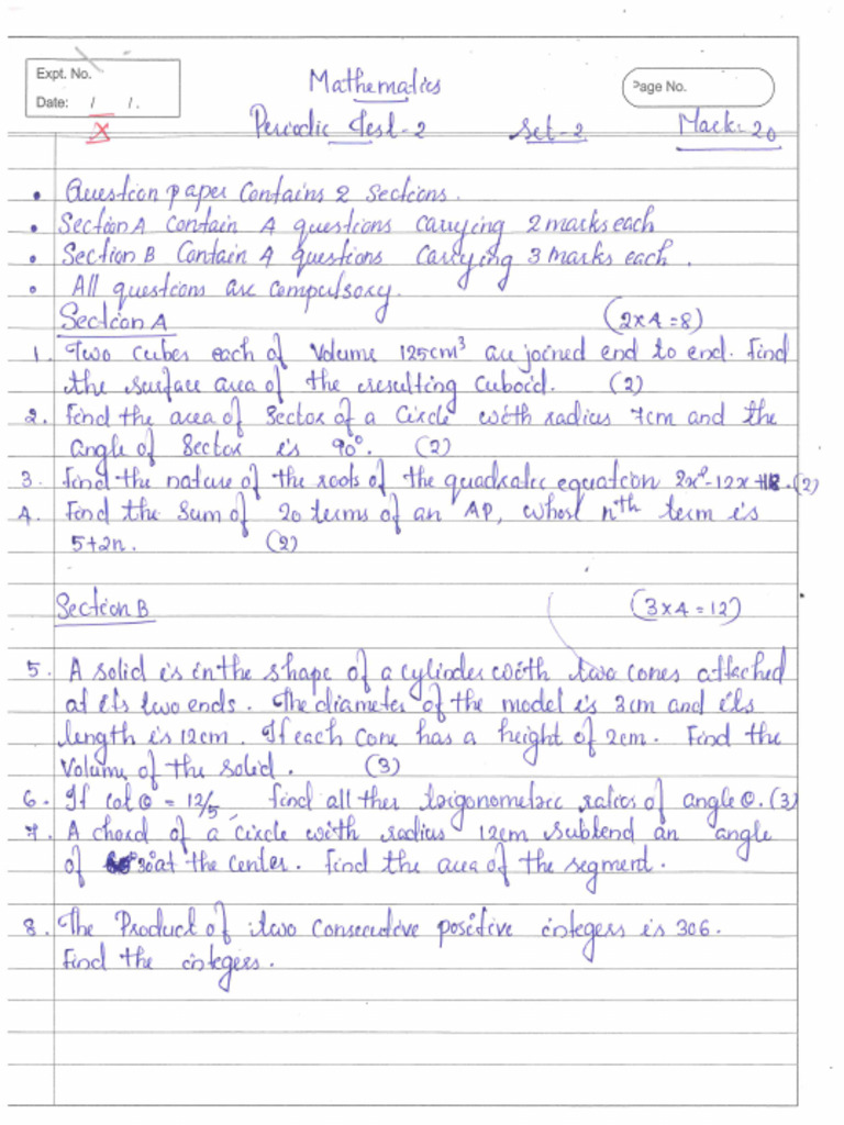 Maths Set 2-1 | PDF