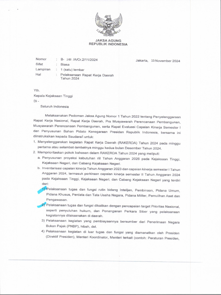 Rakerda Tahun 2024 | PDF