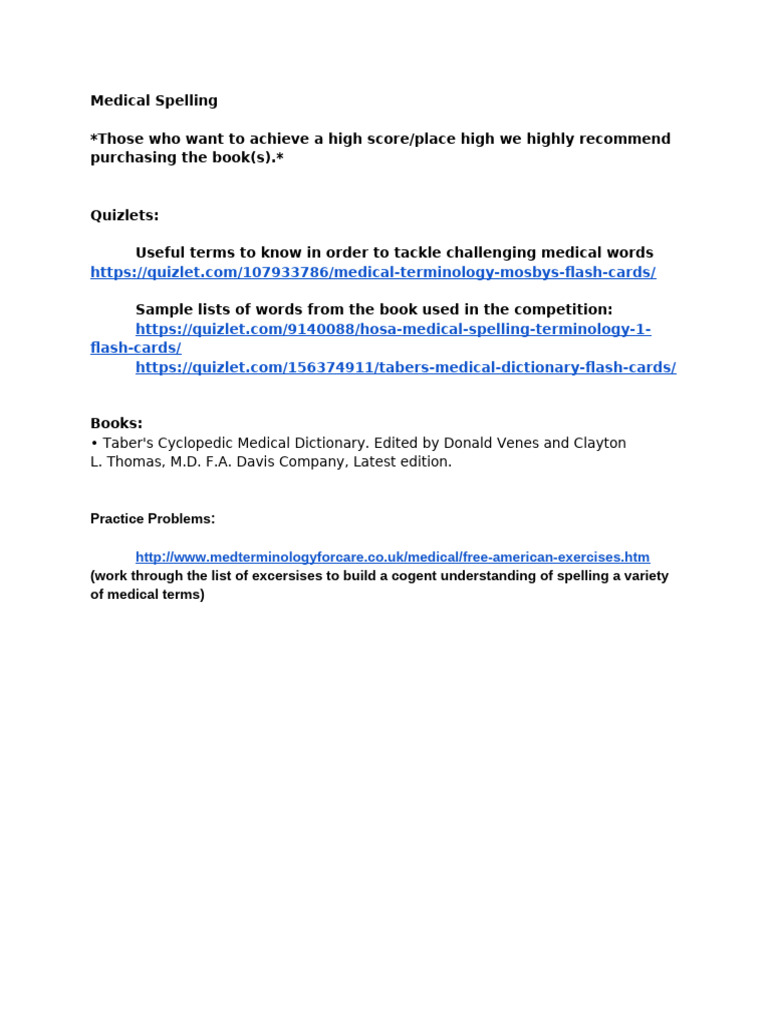 Medical Spelling (2) | PDF