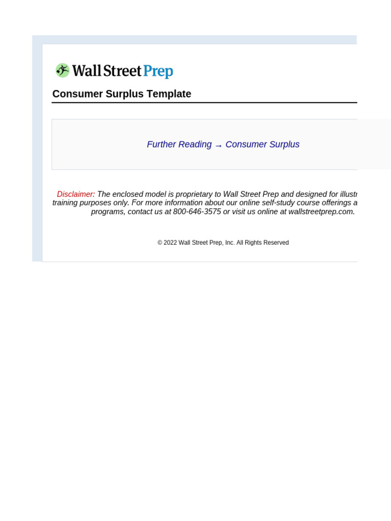 WSP Consumer Surplus VF | PDF