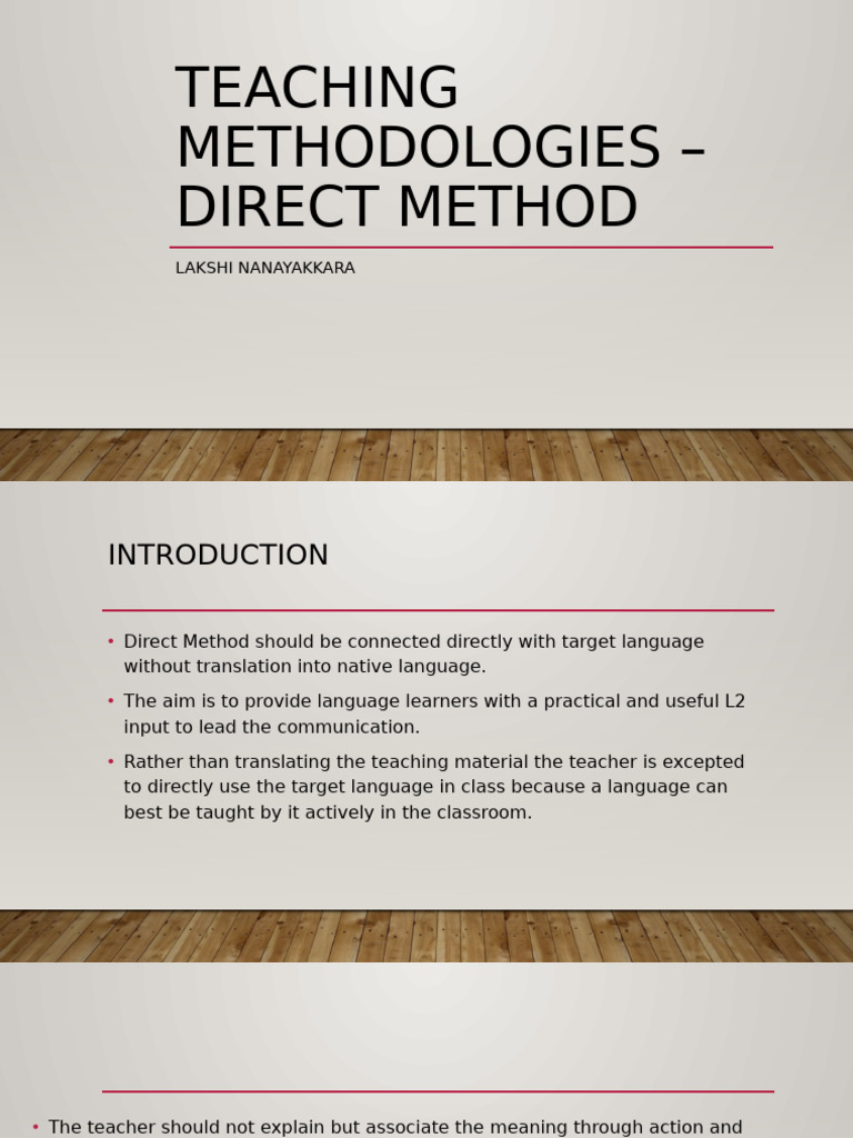 Teaching Methodologies – Direct Method | PDF | Second Language | Learning