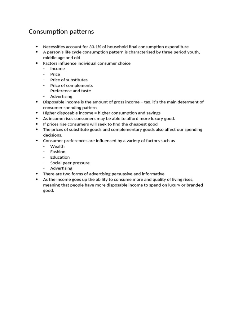 Understanding Household Consumption Patterns | PDF