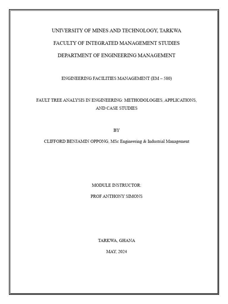 Fault Tree Analysis in Engineering | PDF | Reliability Engineering ...