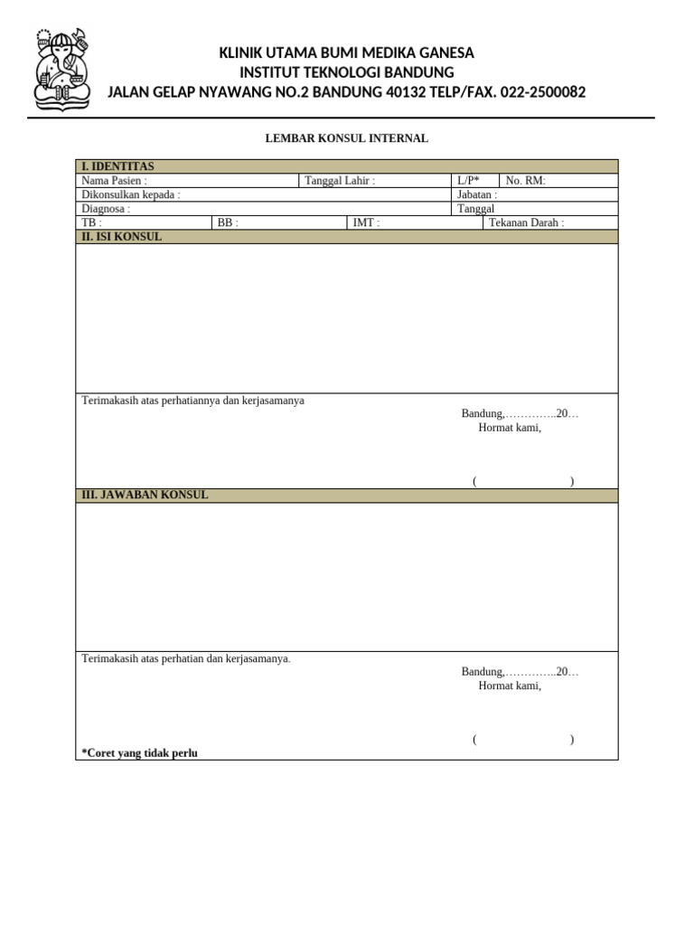 lembar konsul internal | PDF