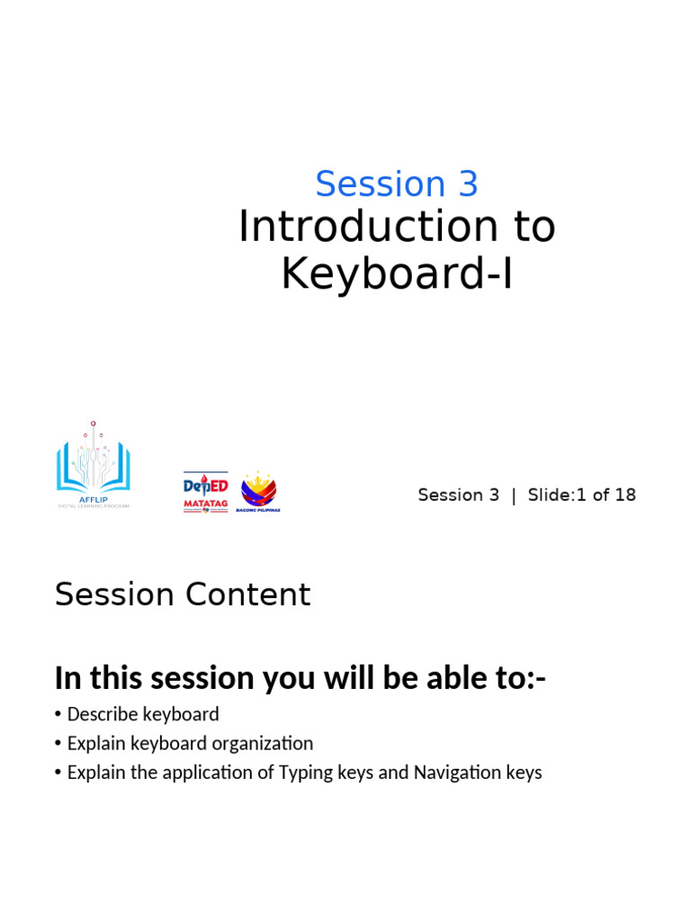 Week 3 Introduction To Keyboard-I | PDF | Computer Keyboard | Cursor (User Interface)