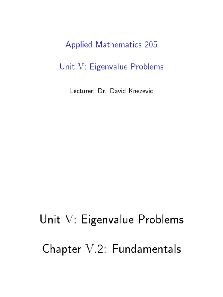 Slides Ch8 Bài 2. Bài toán trị riêng - Các ý tưởng chính | PDF | Eigenvalues And Eigenvectors ...