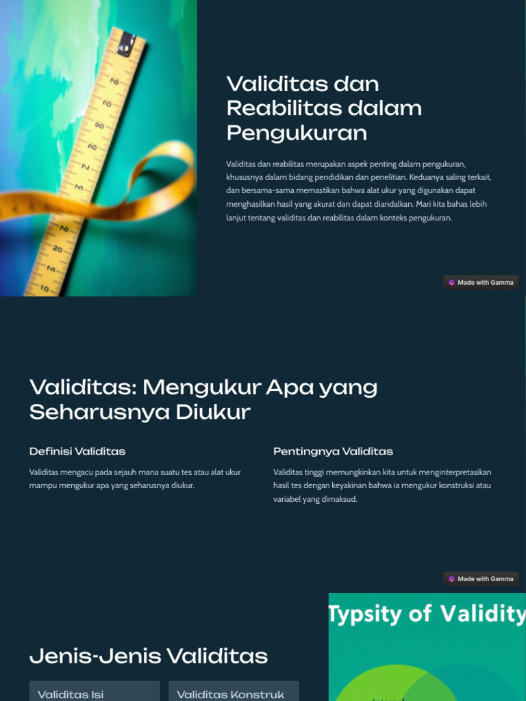 Validitas Dan Reabilitas Dalam Pengukuran | PDF