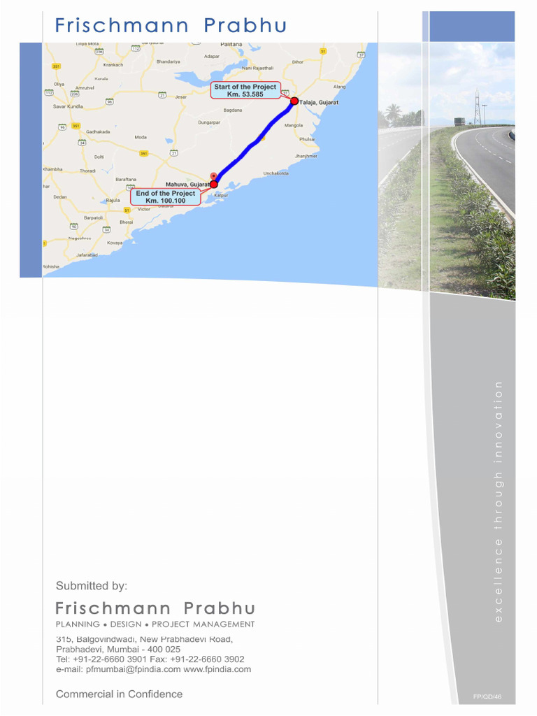 Talaja-Mahuva Road Pre-Financial Report | PDF | Road | Intersection (Road)