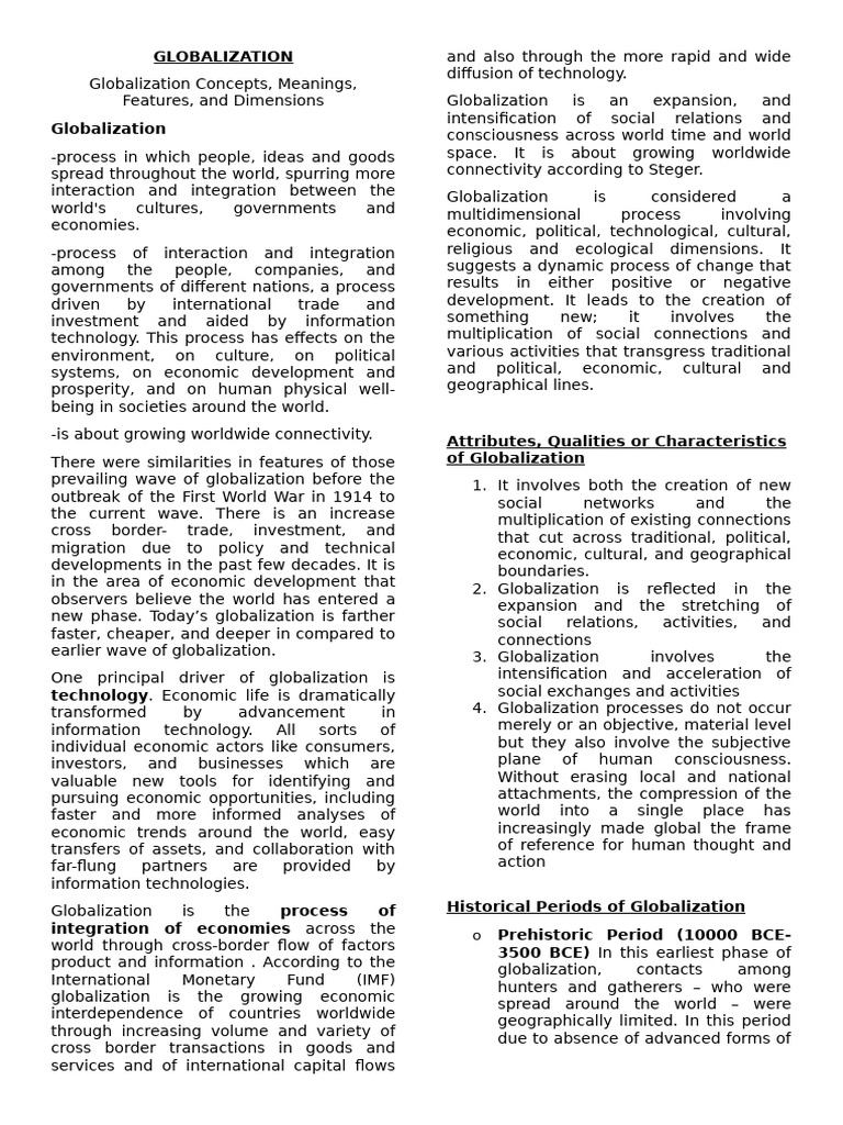 Contemporary World Lesson 1-2 | PDF | Globalization | Governance