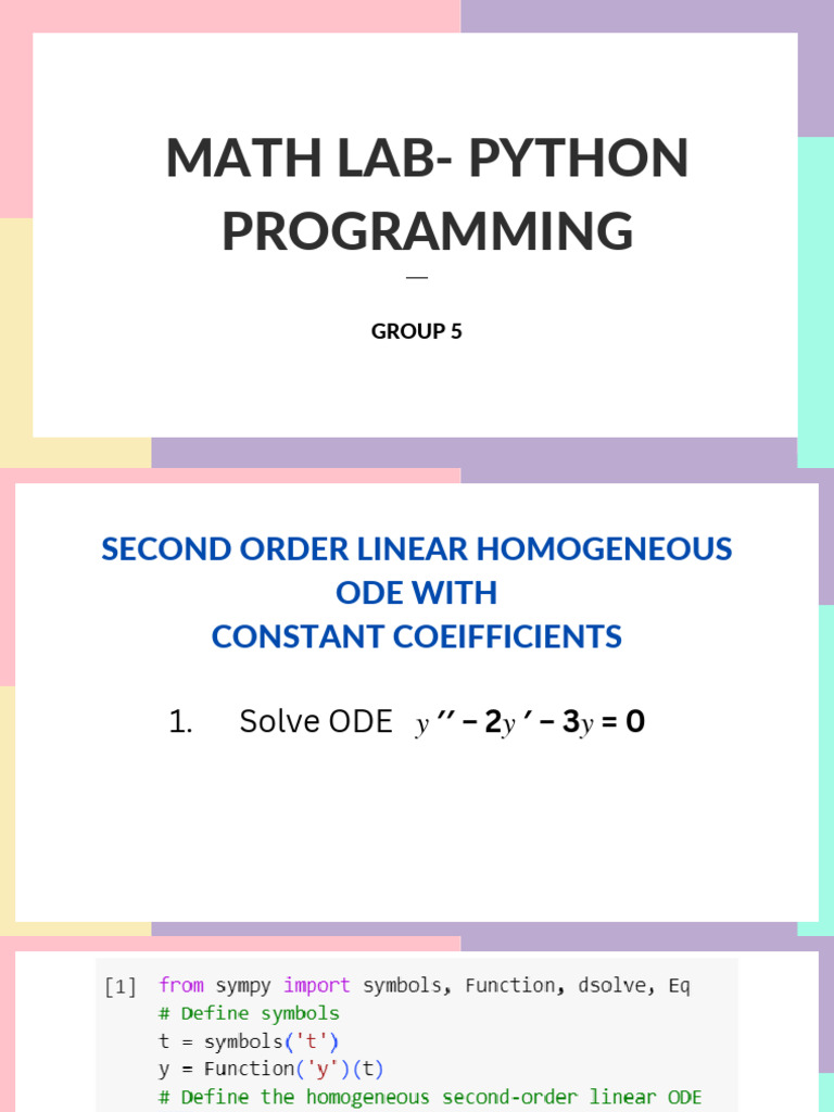 Solve Second Order ODEs with Python | PDF