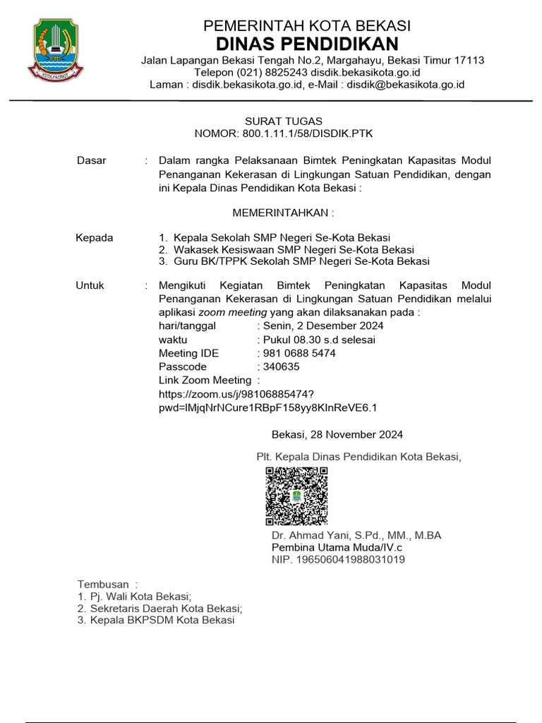 Surat Tugas TPPK 2024 | PDF