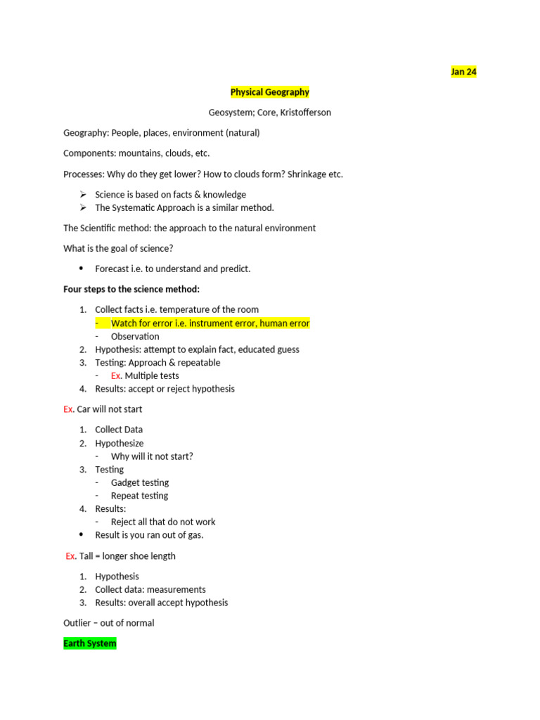 Physical Geography Notes | PDF | Atmosphere Of Earth | Atmosphere