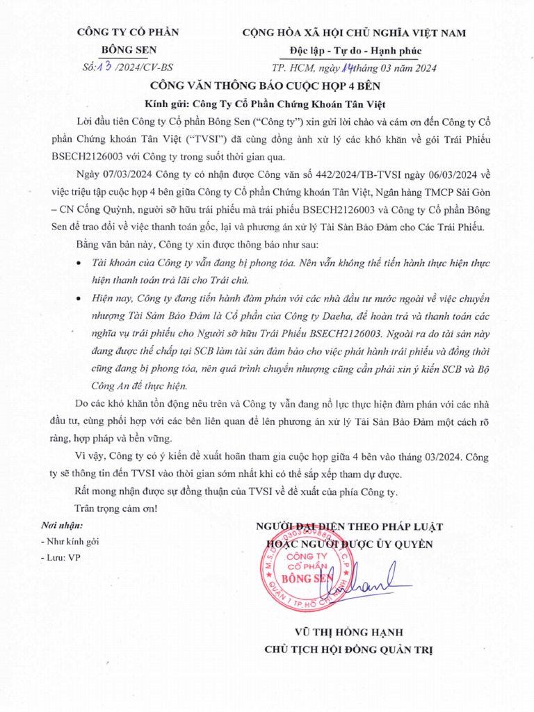 2024.03.14 - Bong Sen Phan Hoi Lich Hop T32024 | PDF