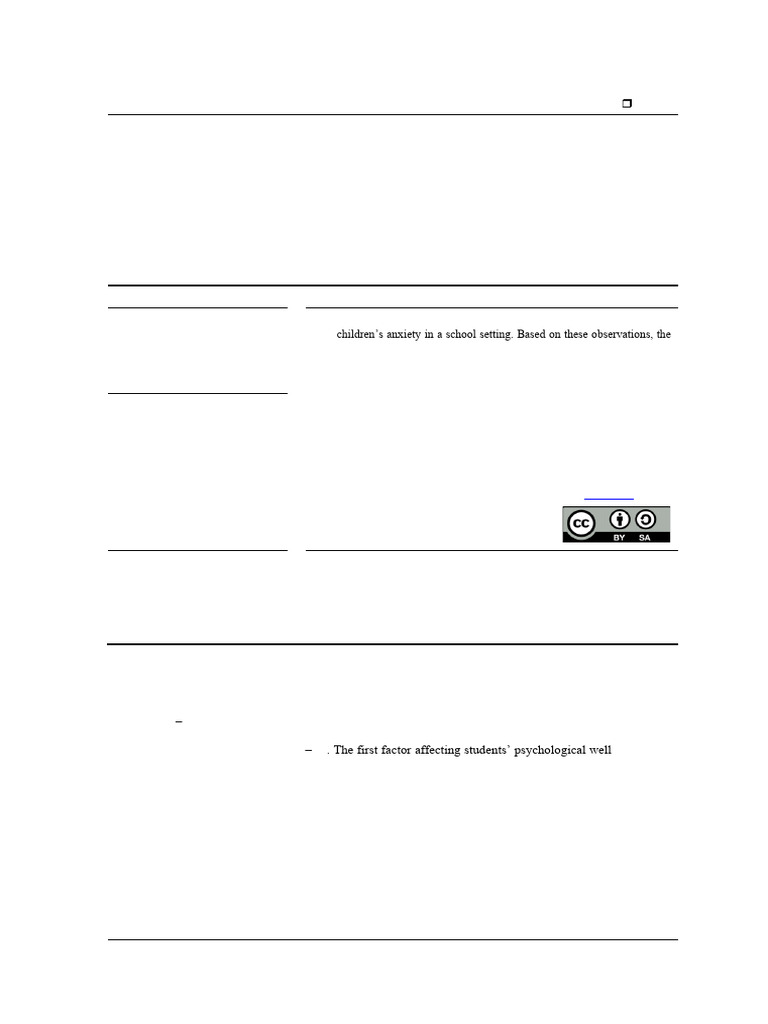 Assessment of Anxiety Markers in Schoolchildren in A Distance Learning ...