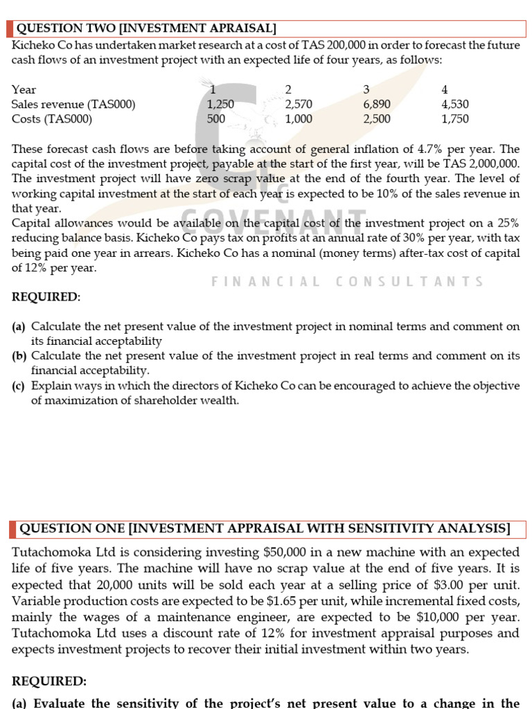 Investment Appraisal Insights | PDF | Cost Of Capital | Stocks