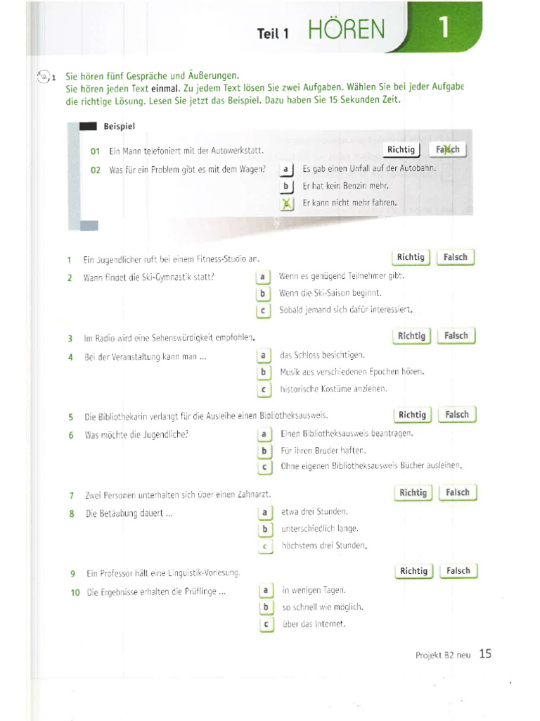 Goethe B2.2 Test 1_Hören | PDF
