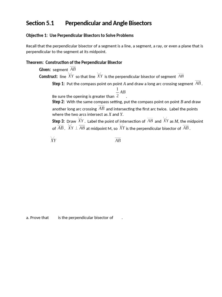 Perpendicular and Angle Bisectors Guide | PDF | Perpendicular | Angle