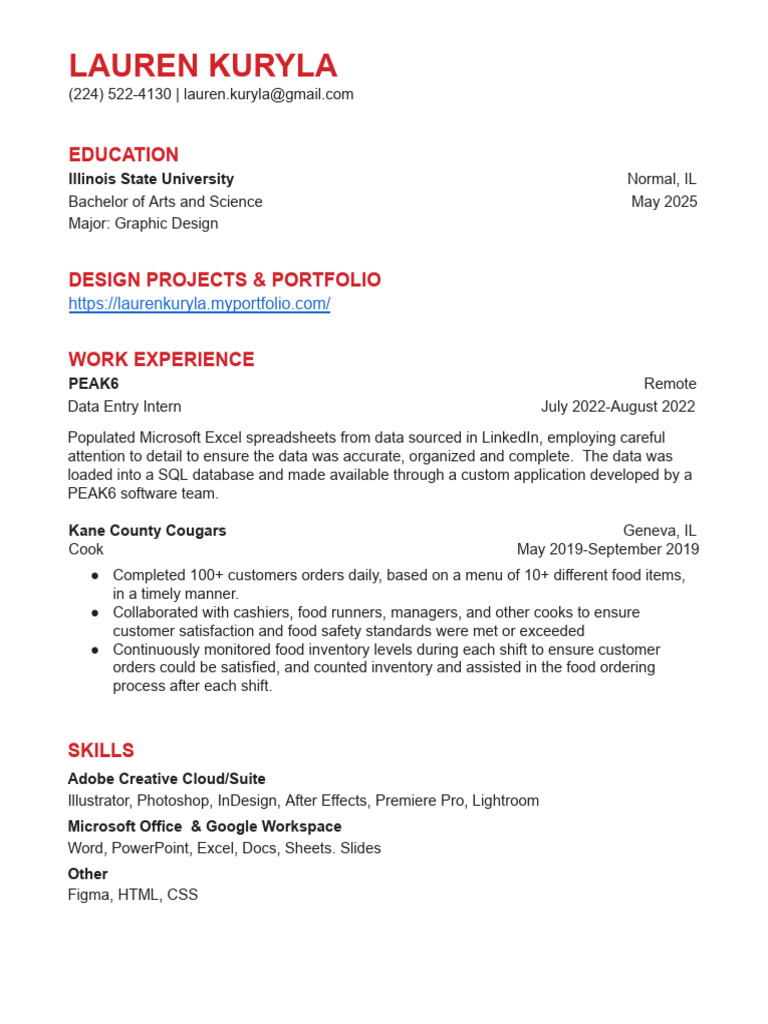 Lauren Kuryla - Resume | PDF