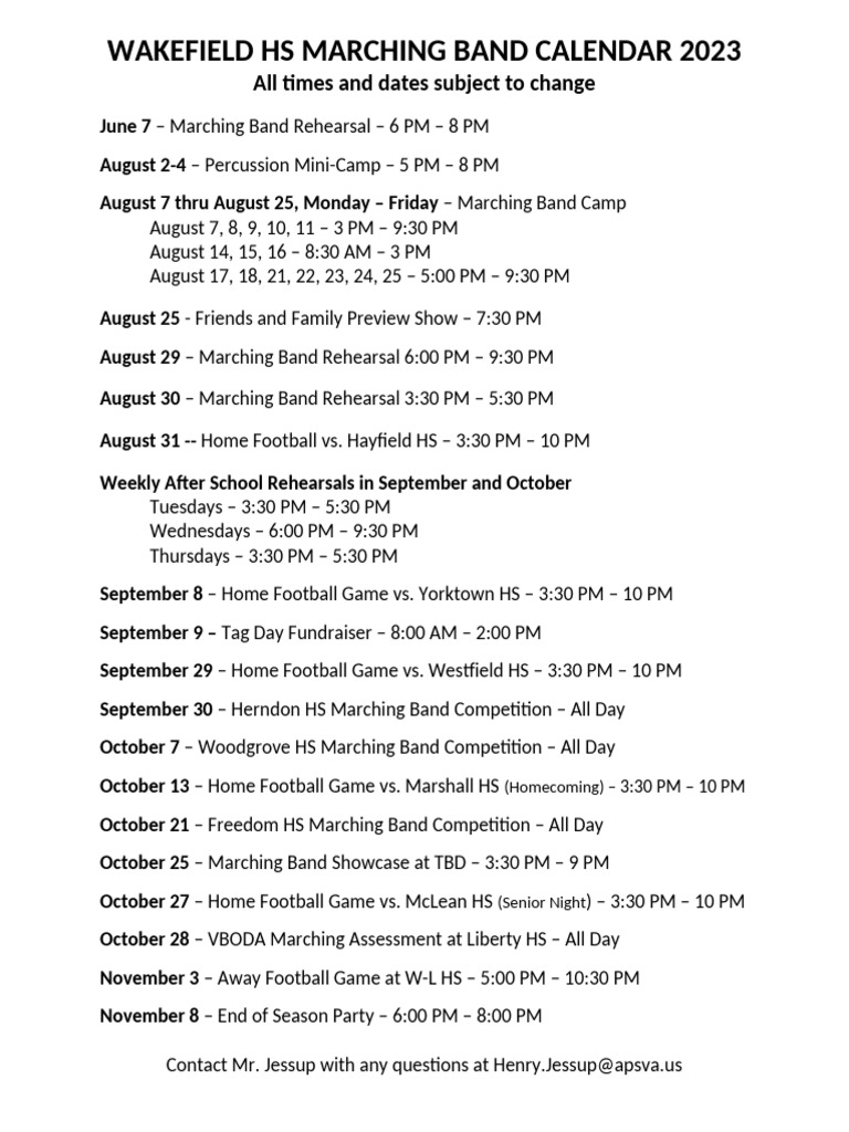 2023 WHS MB Calendar 8.4 Update | PDF
