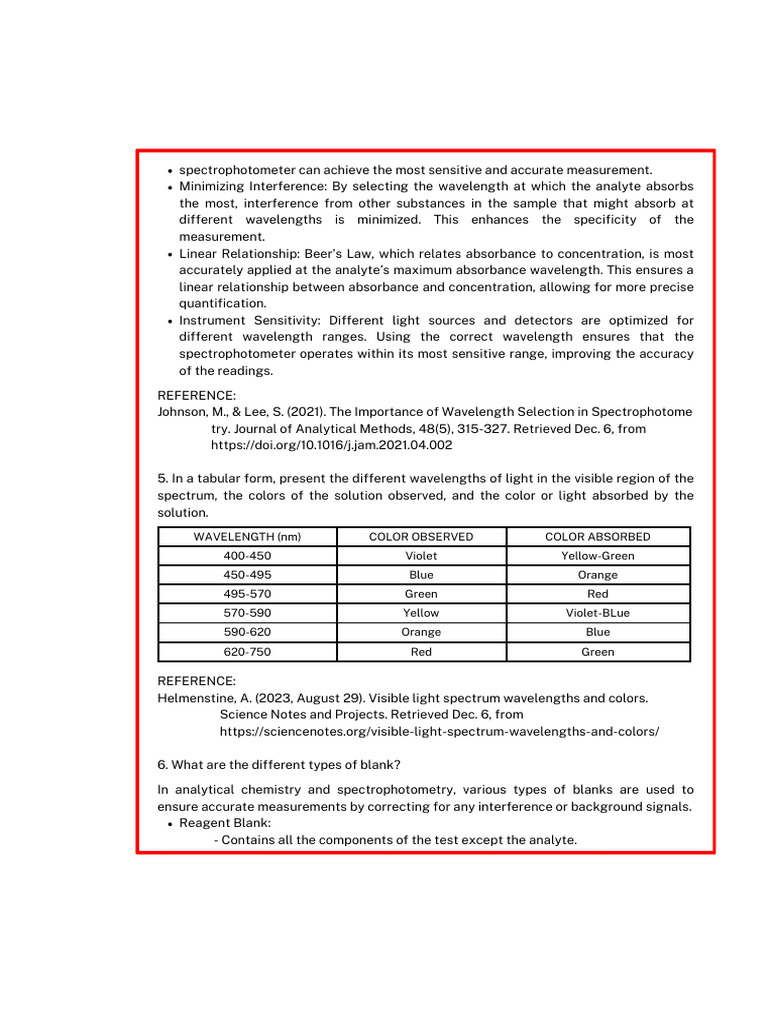 Reagent Blank in Spectrophotometry | PDF | Spectrophotometry | Clinical ...