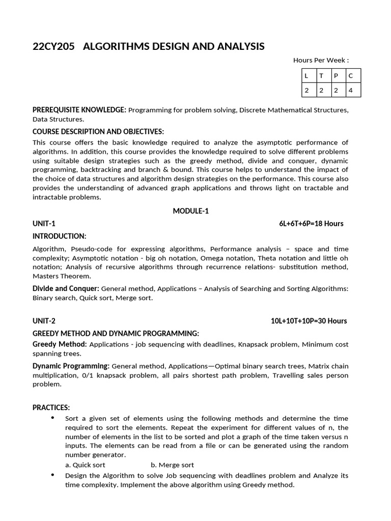 22CY205-AA | PDF | Computational Complexity Theory | Dynamic Programming