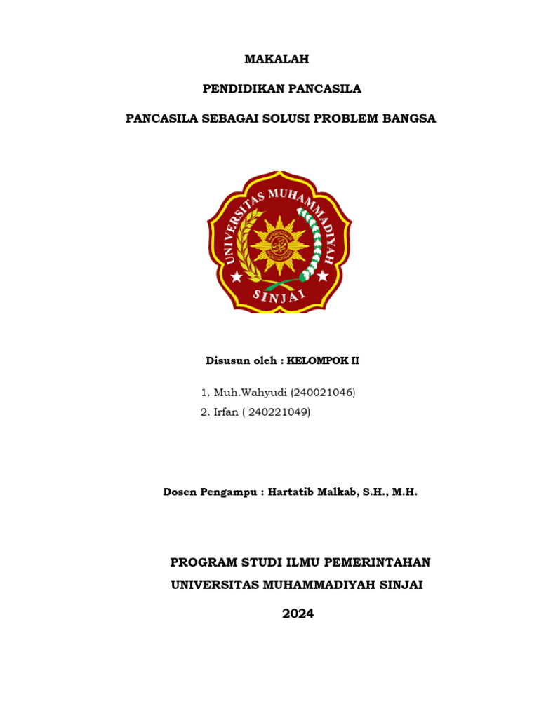 MAKALAH PENDIDIKAN PANCASILA KLP 2 1 | PDF